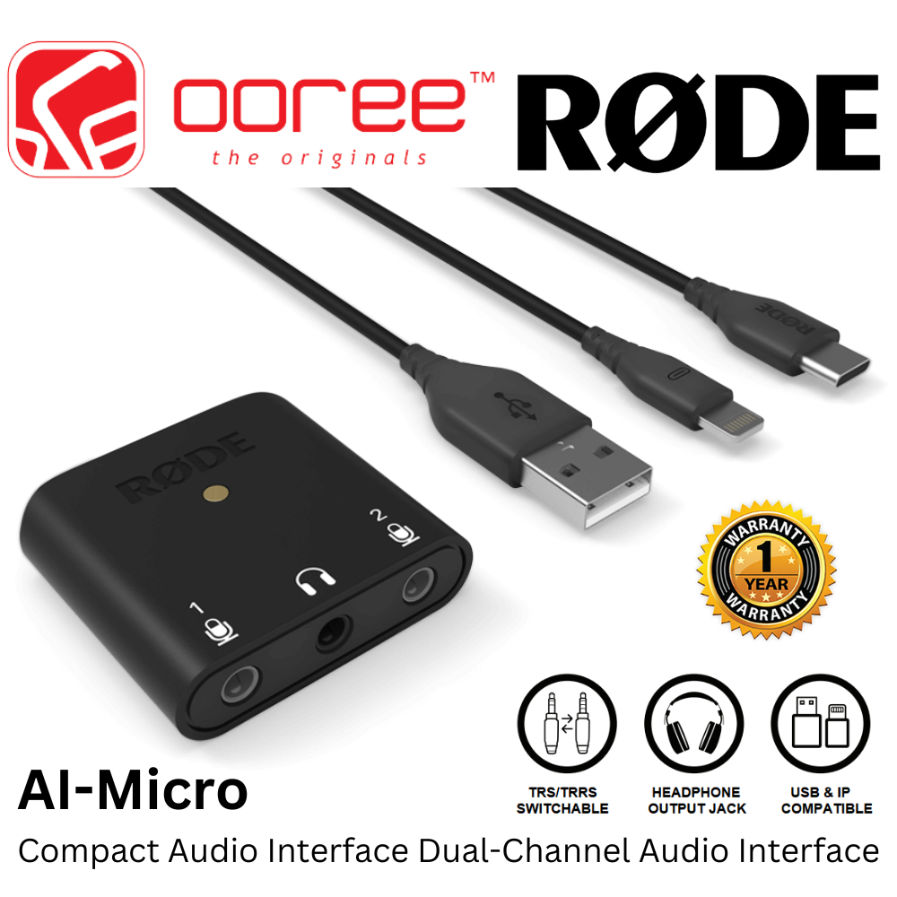 RODE AI MICRO COMPACT AUDIO INTERFACE WITH DUAL CHANNEL AUDIO INTERFACE ...