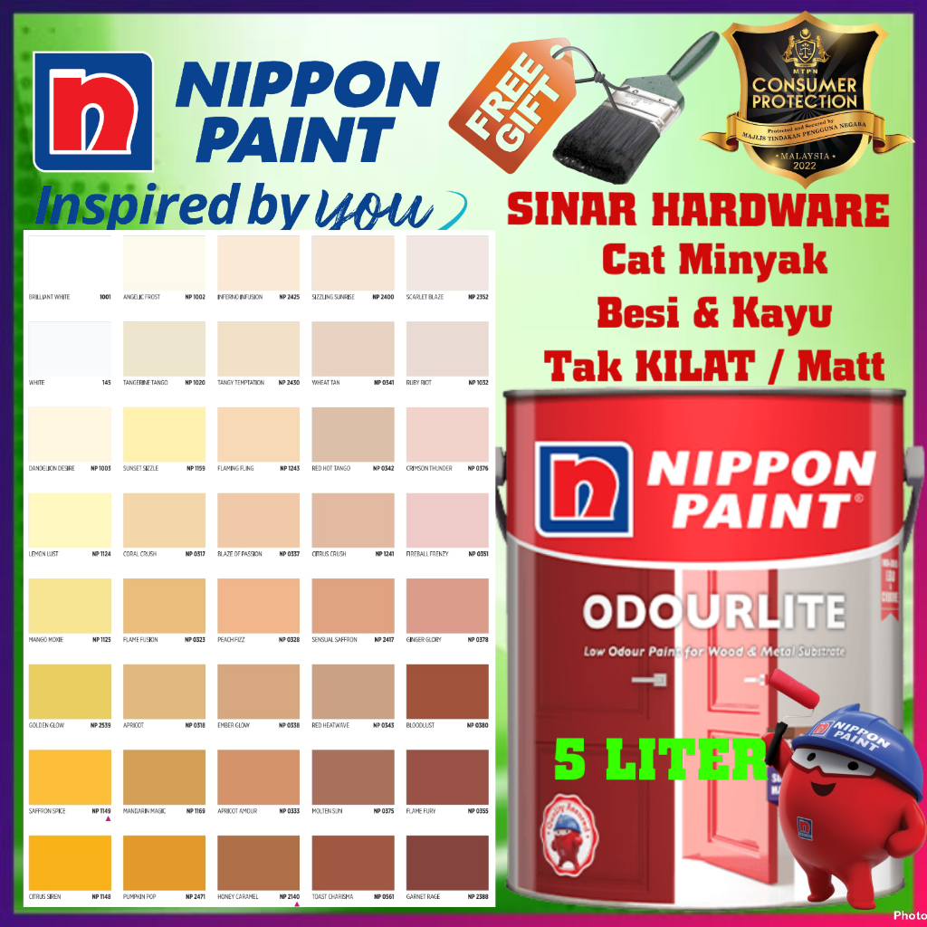 SINAR NIPPON 5L ODOURLITE SOFT MATT WOOD METAL DOOR GATE SOLVENT GLOSS ...