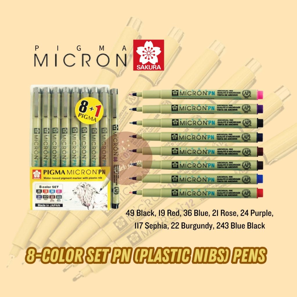 SAKURA Pigma Micron Technical Drawing Pen Set (Black & Color) | Shopee Malaysia