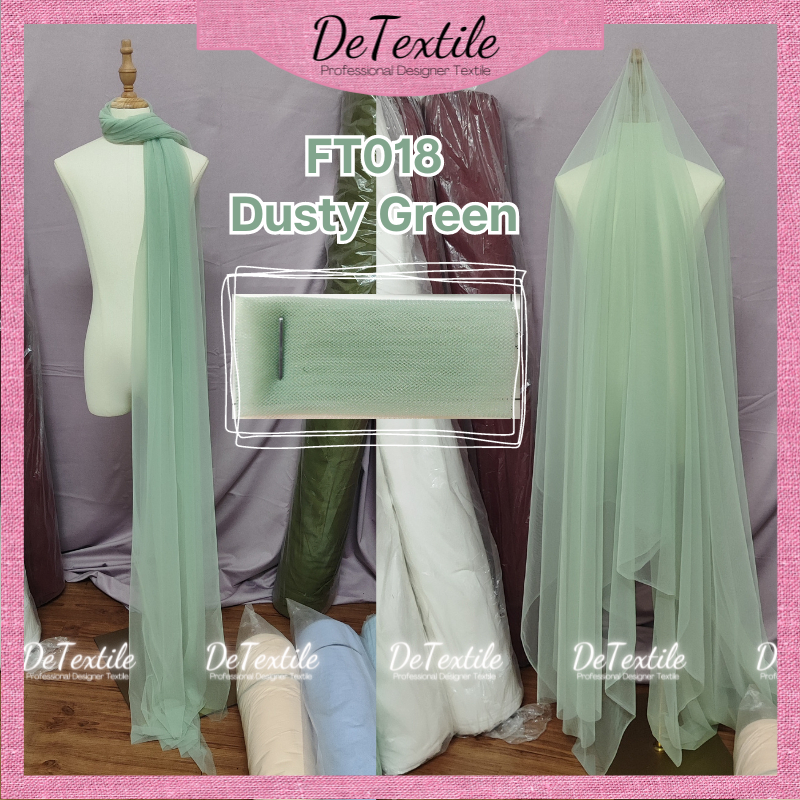 DeTextile Premium Tulle Bridal Soft Net Kain Net Lembut Murah Bidang ...
