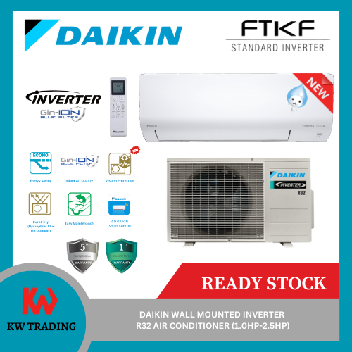 Daikin R32 Inverter FTKF 1.0HP 1.5HP 2.0HP 2.5HP Air Conditioner | Shopee Malaysia