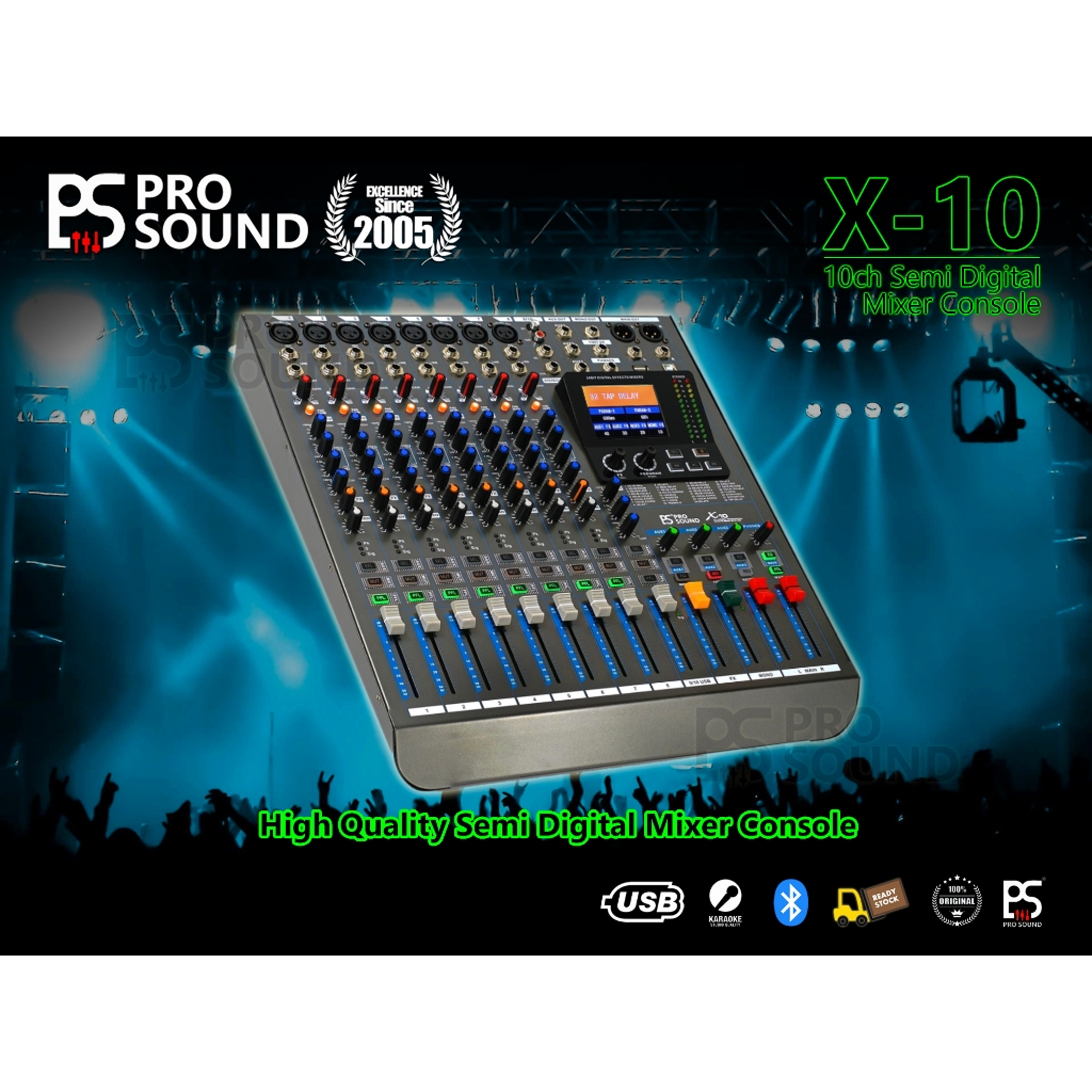 PS Pro Sound X-10 Semi Digital Mixer Console 32DSP Digital Echo ...
