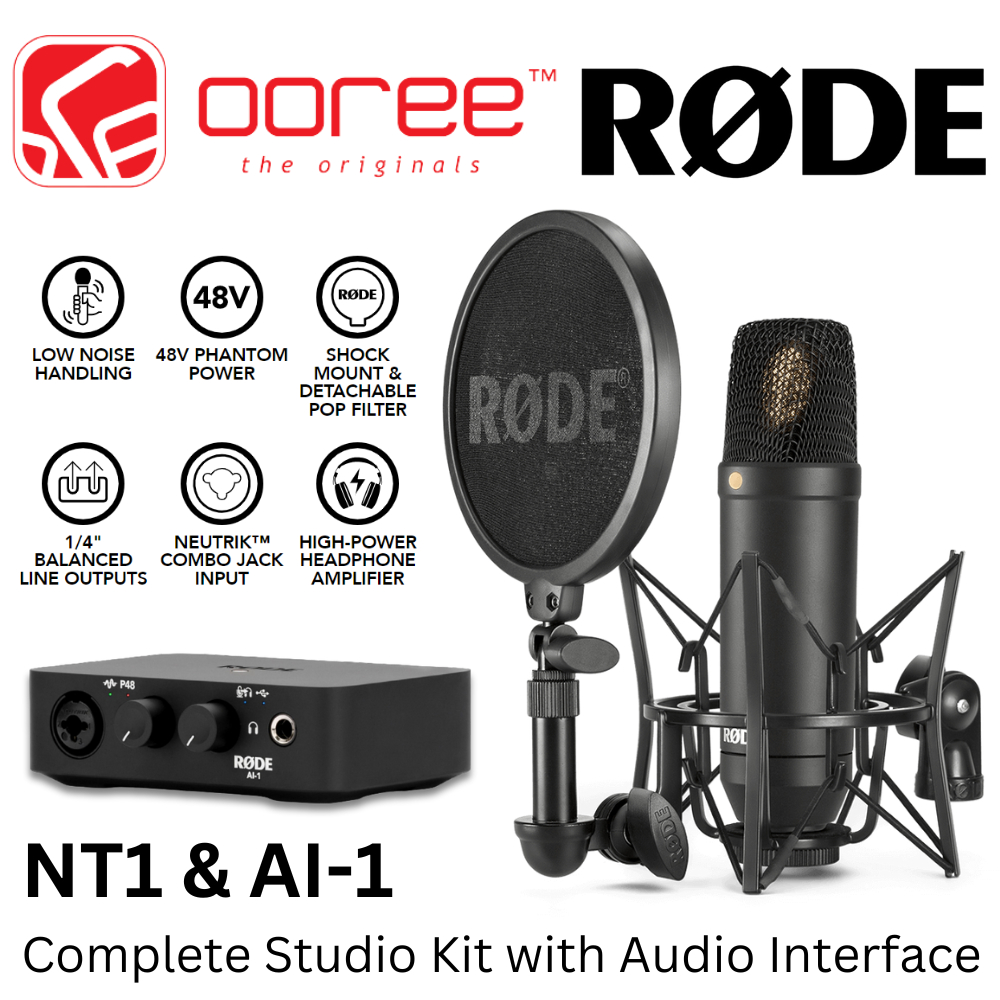 RODE N1 & AI-1 (NT1KIT) COMPLETE STUDIO KIT WITH AUDIO INTERFACE, LOW ...