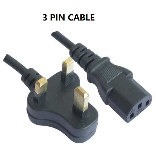 3 Pin UK Plug To Desktop PC/CPU Power Cord Supply Cable 1.2m | Shopee ...