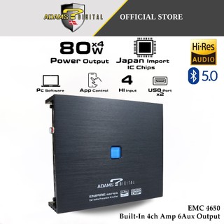 Adams Digital DSP 4 In 6 Out Built in Amplifier 4 Channel 31 Band EQ Hi Res Plug n Play DSP ...