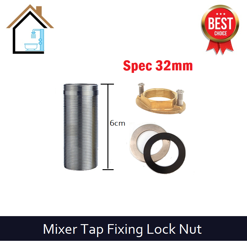 32mm Brass Jam Nut Lock Nut Fixing Parts for Basin/Sink Mixer Tap With Rubber Washer | Shopee ...
