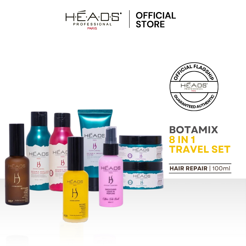 HEADS Botamix Miniature Shampoo Travel Set for Hair Loss Dandruff Oily ...