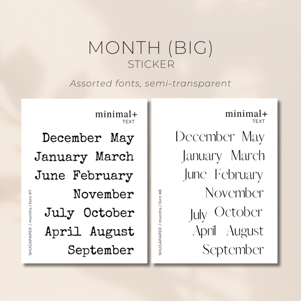 Big Size Font Monthly Sticker Journal Planner Sticker | Shopee Malaysia