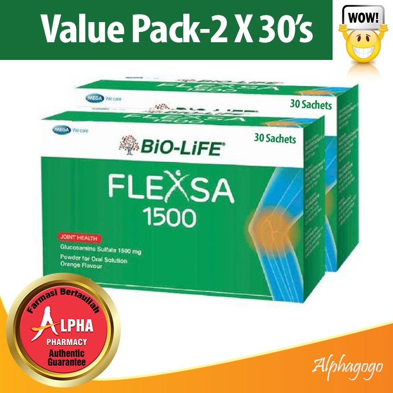 Bio-Life Flexsa Glucosamine Powder (30 Sachets / 2 X 30 Sachets ...