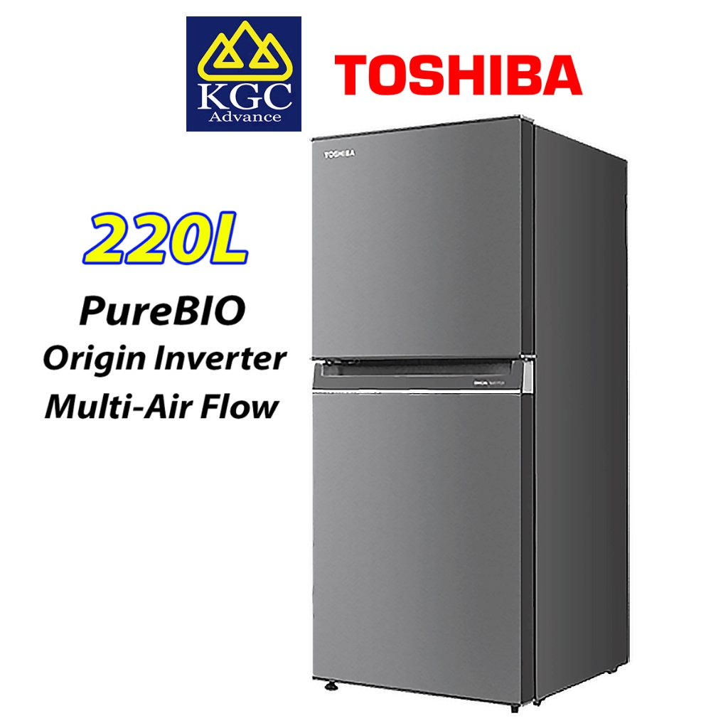 (Free Shipping) Toshiba 220L 2-Doors Fridge GR-RT230WE-PMY(SS) Inverter ...