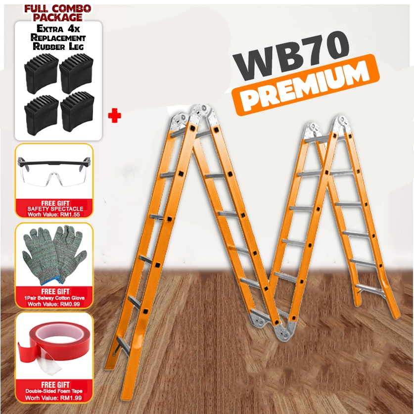 Multipurpose Ladder Foldable Heavy Duty Tangga Aluminium Ladder Double ...