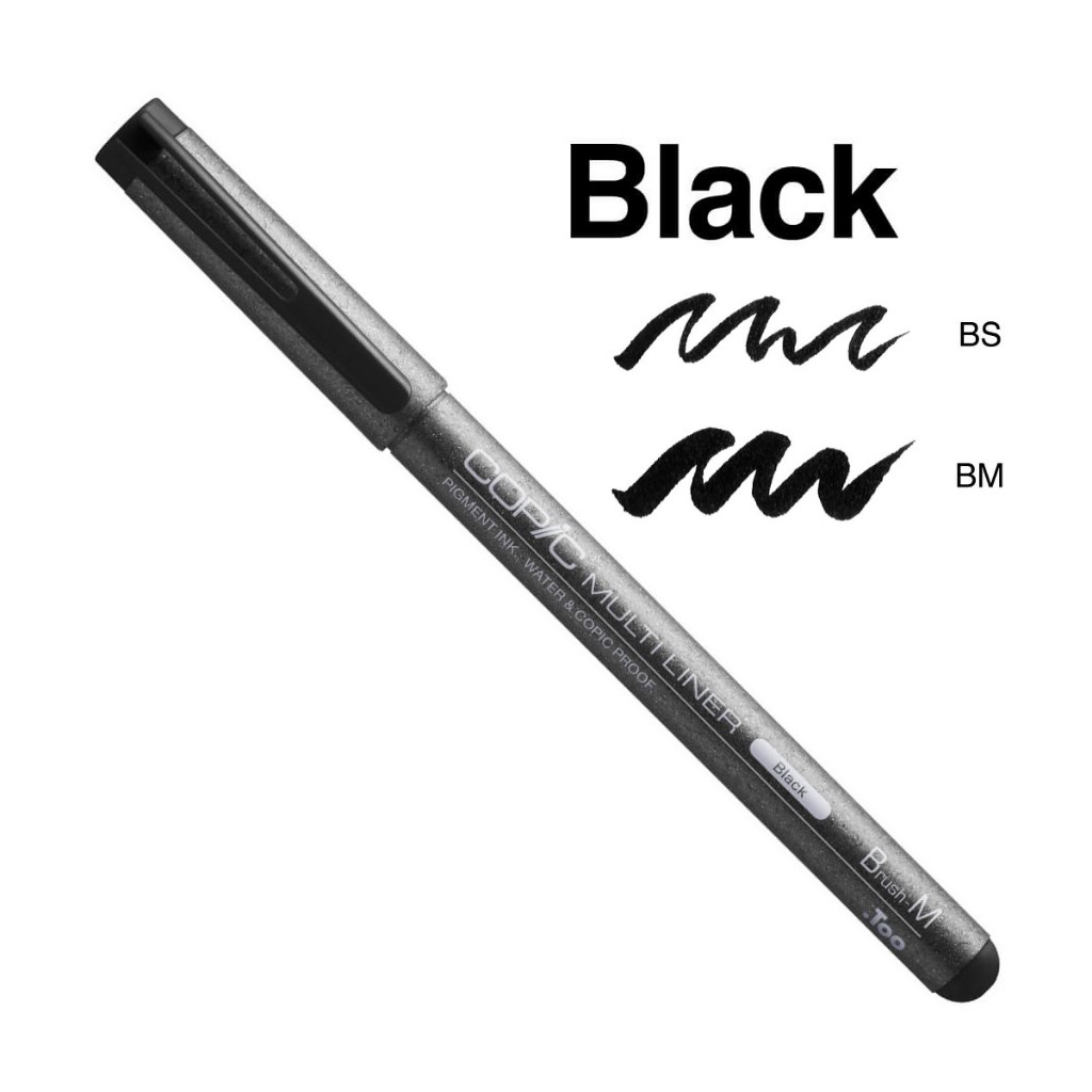 Copic Multiliner Pigment ink Pen - Black Brush (2170001003XXX) | Shopee ...