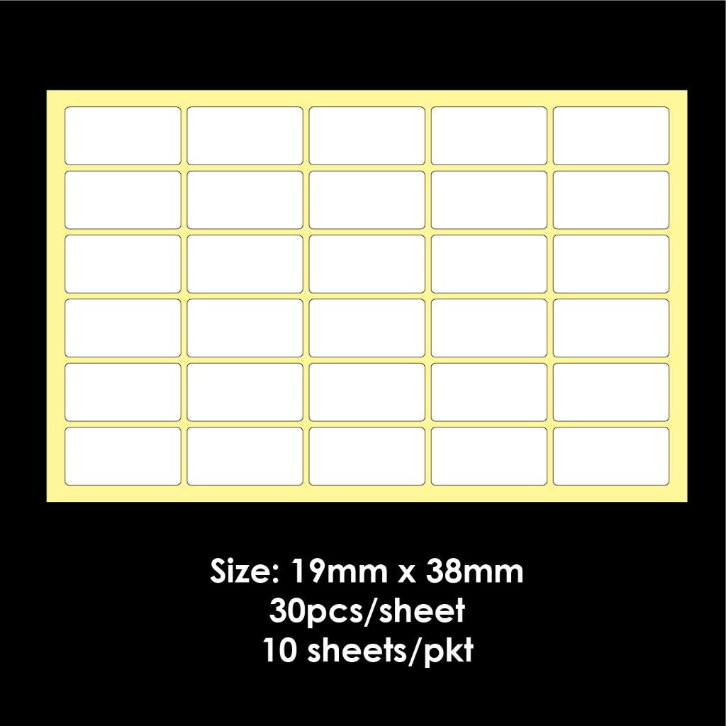 Self Adhesive White Labels Sticker | Squre Retangle | Penanda Buku | A5 ...
