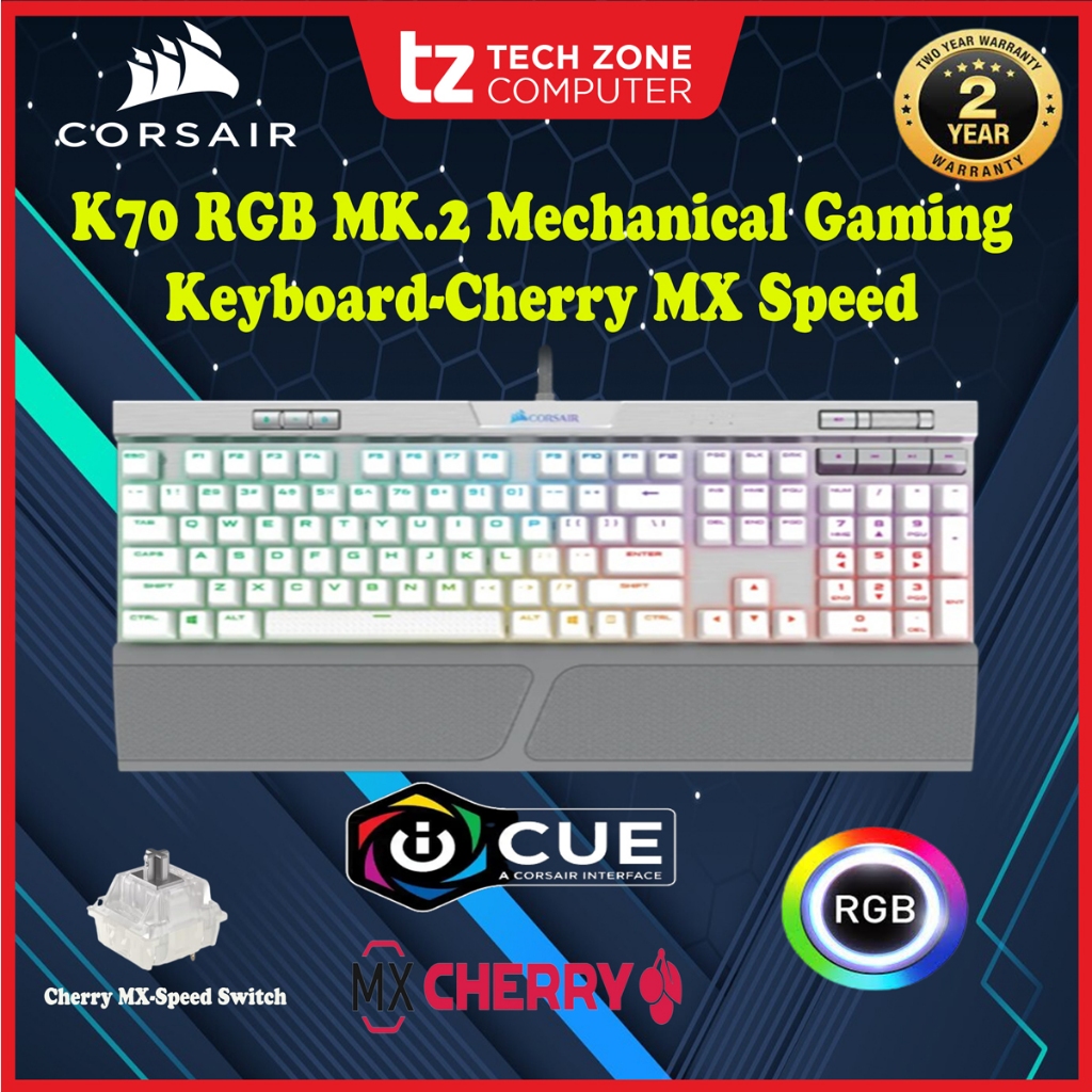 CORSAIR K70 RGB MK.2 SE Mechanical Wired Gaming Keyboard - CHERRY MX Speed (CH-9109114-NA ...