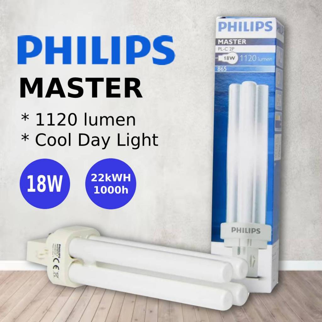 PHILIPS MASTER PL-C 2P 18W/865/827/840 (Daylight/White)/(Warm White)/(Cool White) | Shopee Malaysia