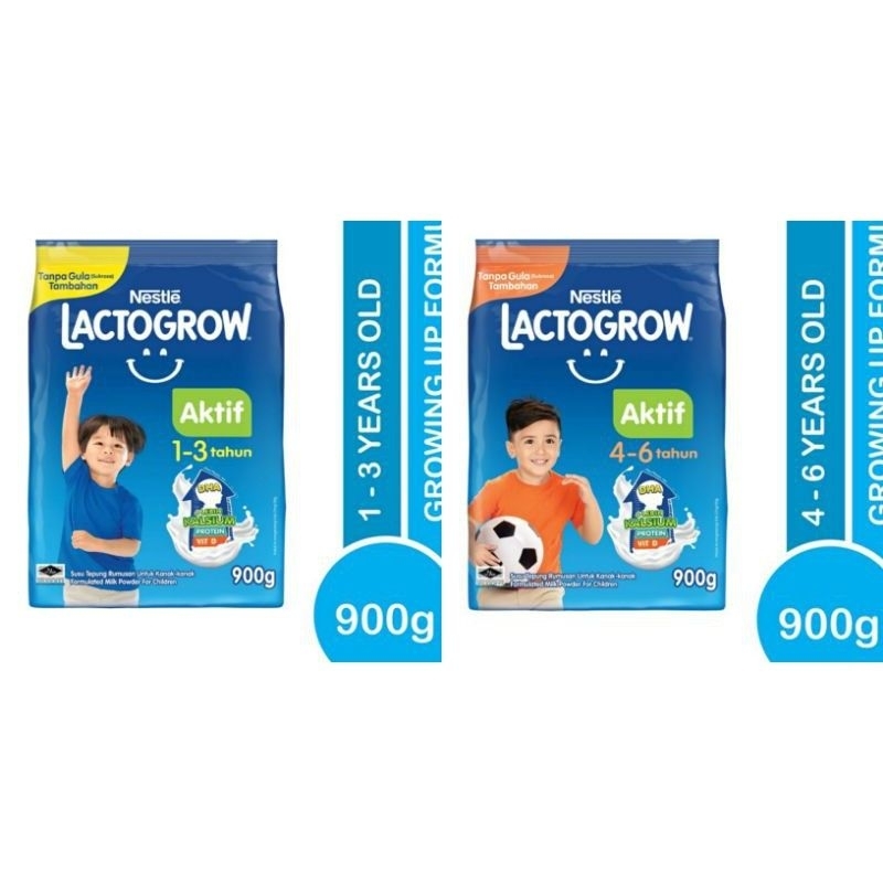 Nestle Lactogrow Aktif 1-3 / 4-6 years 900g | Shopee Malaysia