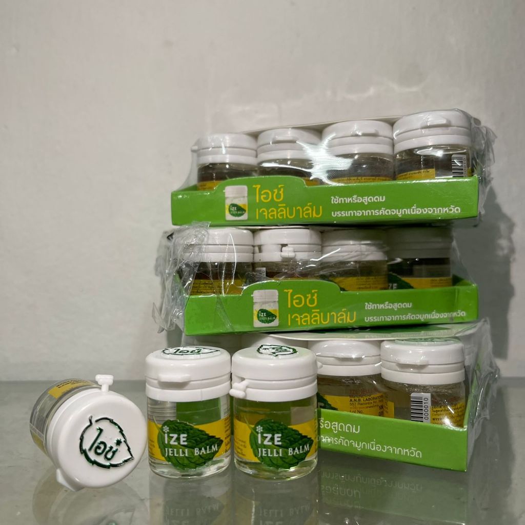 泰国清凉油薄荷膏 Original Ize Jelli Balm Thai Nasal Inhaler Oil Ize Mint Scent ...
