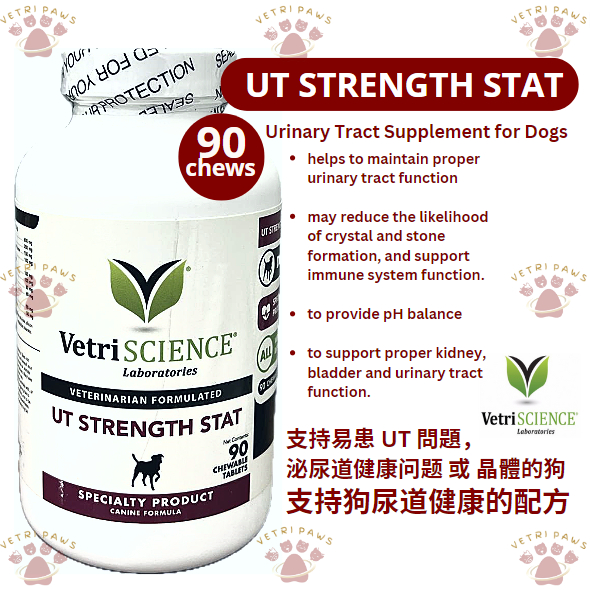 Vetri Science UT Strength Stat For Canine (90 Chews Tablets) 支持狗尿道&泌尿健康 ...