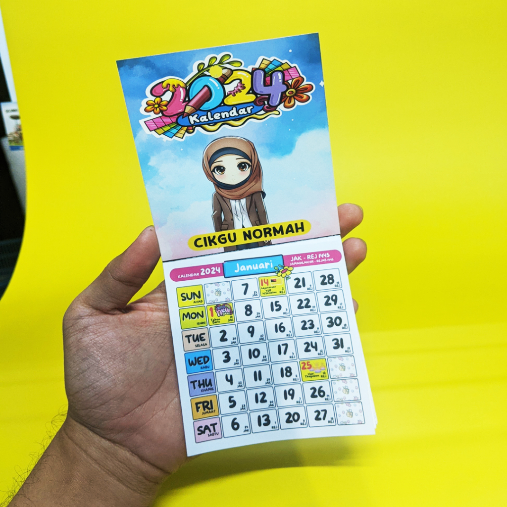 Mini Kalendar Dinding 2024 - Custom Design - ( Kalendar Kuda ) Stapler ...