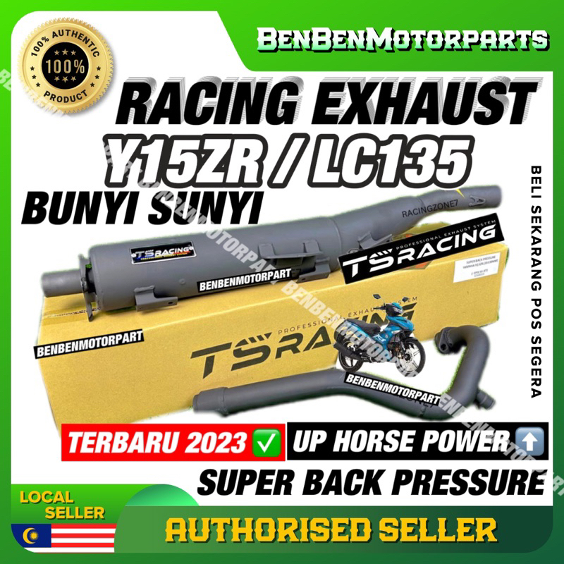”TERBARU” TS RACING EXHAUST SUPER BACK PRESSURE Y15ZR LC135 V1-V7/Standard racing Ekzos pipe ...