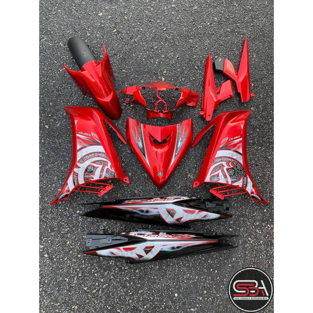 COVERSET BODYSET ORIGINAL HLY YAMAHA LC LC135 V2 V3 V4 V6 V7 RM7 BLACK ...