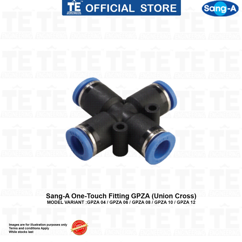SANG-A Pneumatic One-Touch Fittings (Union Cross) GPZA 04 / 06 / 08 / 10 / 12 ( Made In Korea ...