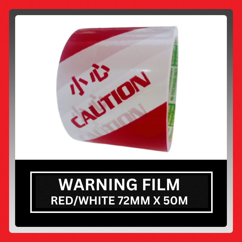 M-ONE Awas Caution Tape / Warning Film (PERKATAAN MERAH) MERAH/PUTIH ...