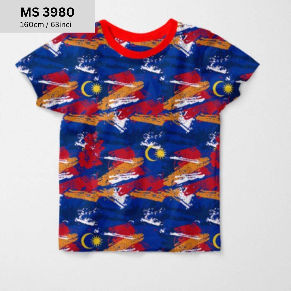 Kain Pasang Merdeka Knit Fabric Milk Silk Corak Merdeka Theme National ...