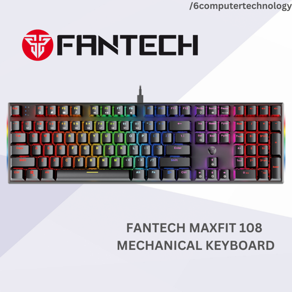 FANTECH MAXFIT 108 WIRED MECHANICAL GAMING KEYBOARD - RED SWITCH ...