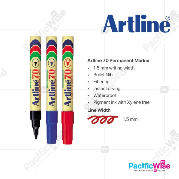 Artline / Hata Permanent Marker Pen–Pen Marker Kekal 70 Bullet Nib 1 ...