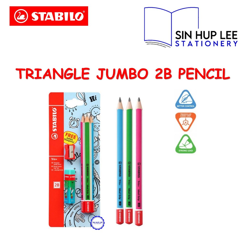 Stabilo Trio+ Triangle Jumbo 2B Pencil / Pensel Jumbo Segi Tiga FREE ...