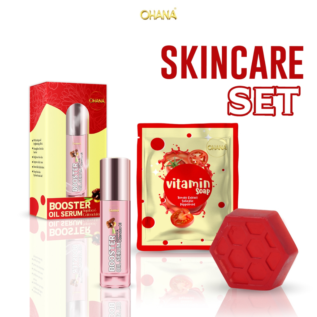 𝐎𝐇𝐀𝐍𝐀 Skincare Set Booster Serum (10ml) + Vitamin Soap (17g) Dry Skin ...