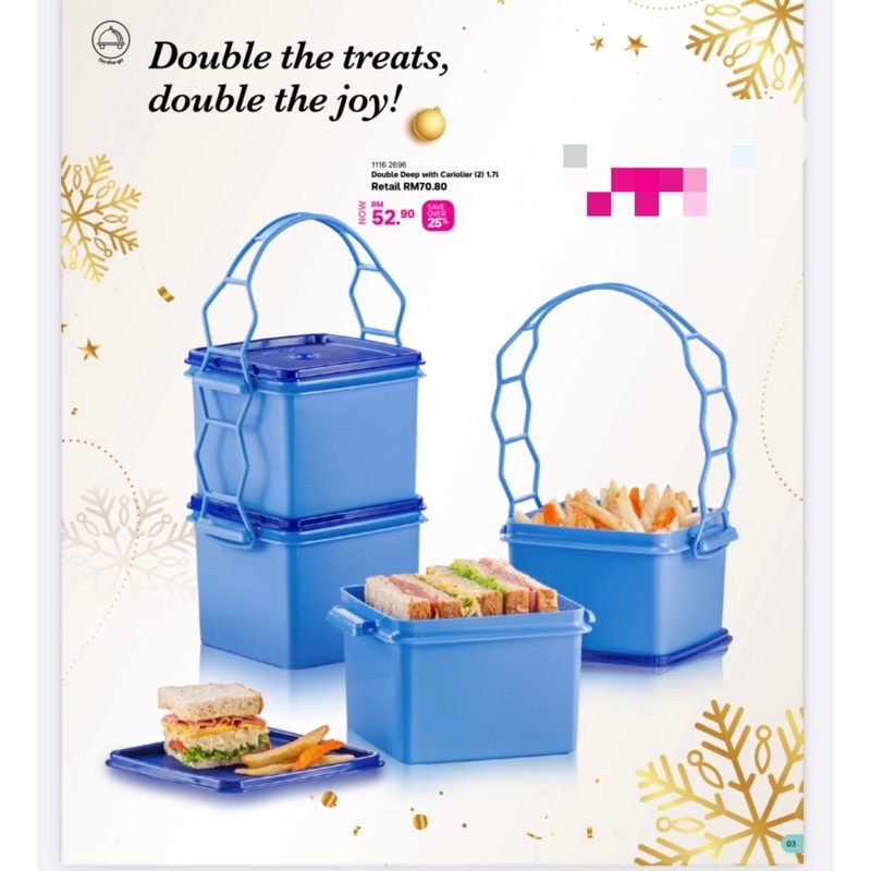 Tupperware Double Deep With Cariolier 1.7L (2 pcs) | Shopee Malaysia
