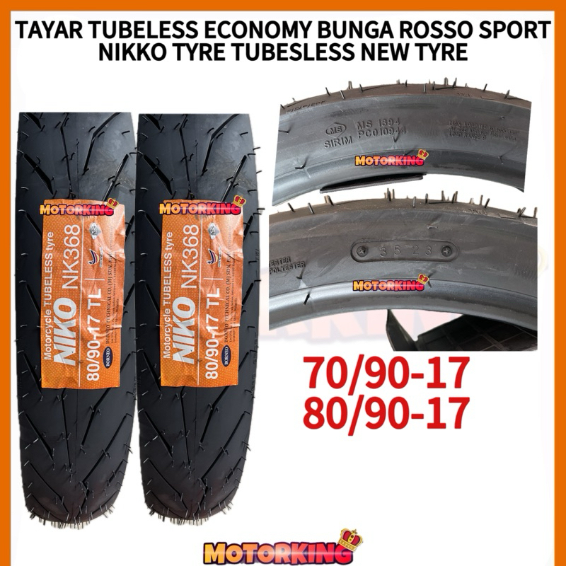**TERMURAH** NIKO TYRE BUNGA ROSSO SPORT TUBELESS TAYAR NEW TAYAR ...