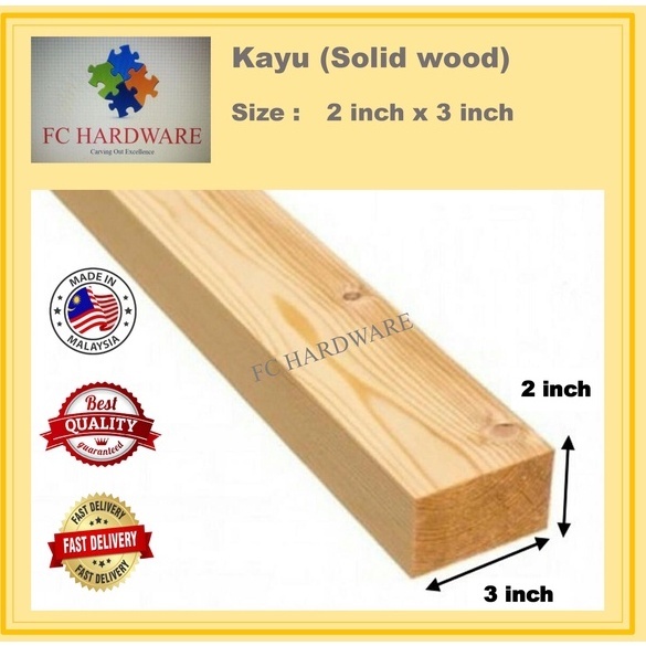 Kayu Solid 2" x 3" Solid Wood Meranti Grade A | Shopee Malaysia