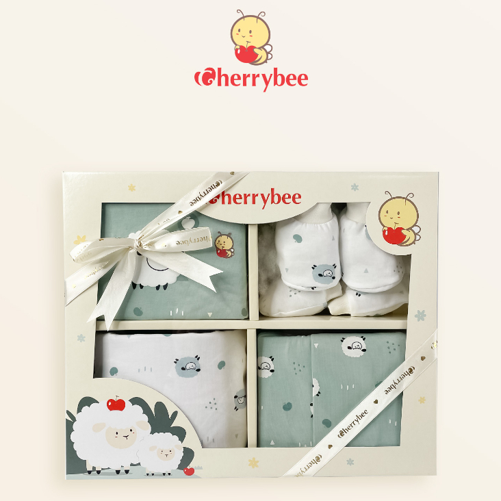 [Ready Stock] Cherrybee 5 In 1 Newborn Baby Unisex Sheep Gift Set - Hadiah Bayi Unisex Sheep ...