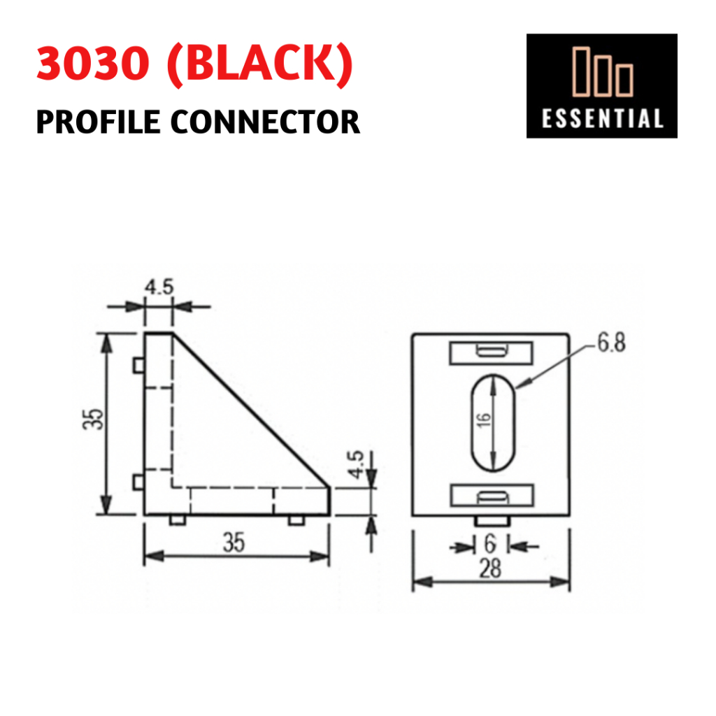 [Ready Stock] Gusset Element 2020 2028 3030 3060 4040 4080 4545 4590 /L Bracket/Angle Connector ...