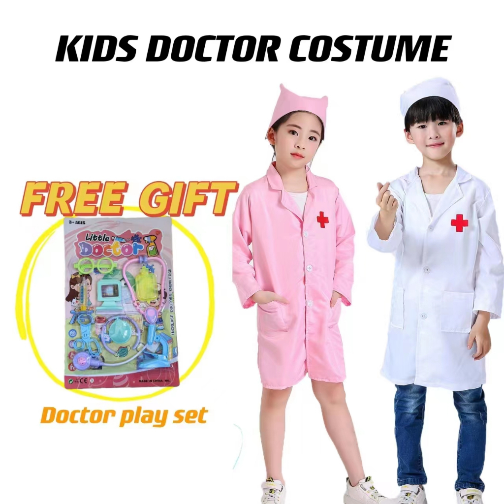 Pretend Play Costumes Role Play Dress Baju Doktor Doctor Costume Kids ...