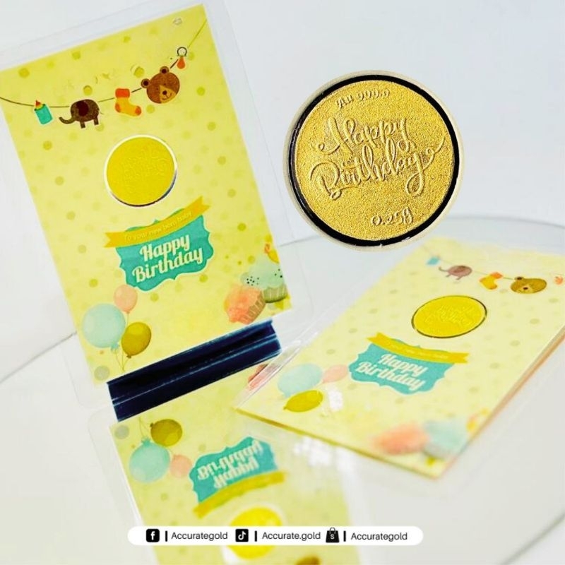 Gold Coin 0.25gram (Au 999.9) - Happy Birthday | Shopee Malaysia