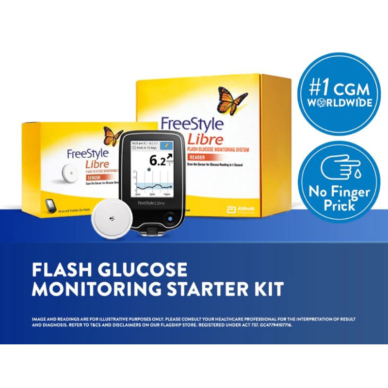 Freestyle Libre Glucose Monitoring Starter Kit Sensor Reader Shopee Malaysia