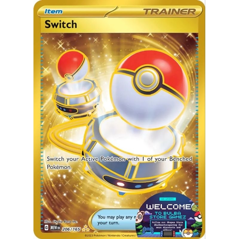 Switchh (Gold) 206/165 SV3.5 MEW Pokemon 151 Secret Rare Gold Switch ...