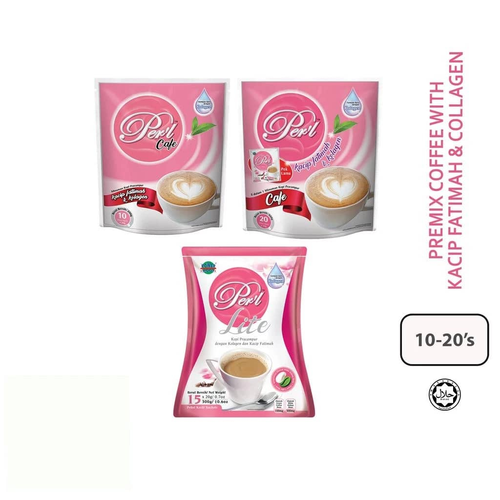 Power Root PER'L Premix Coffee with Kacip Fatimah & Collagen 20's ...