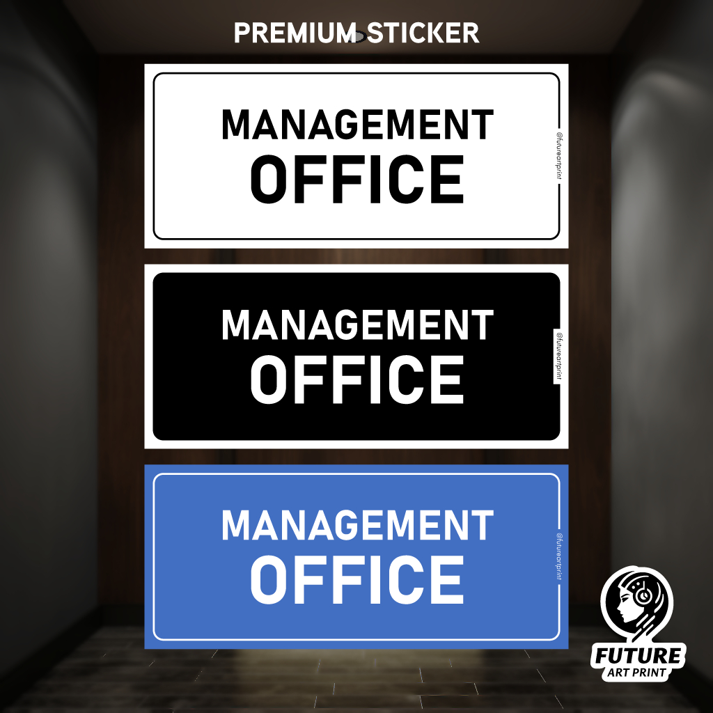 Management Office. Premium Sticker Sign Notice Signage Label. Admin ...