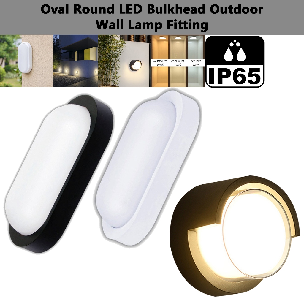 3H Lampu Dinding LED Bulkhead 6W/12W/24W Kalis Cuaca Bulat Oval ...