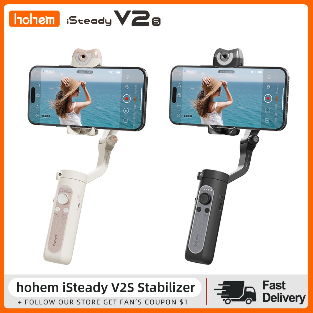 Hohem iSteady V2S / V2 AI Auto Face Tracking Gimbal 3-Axis Handheld Phone Stabilizer 360° Selfie ...