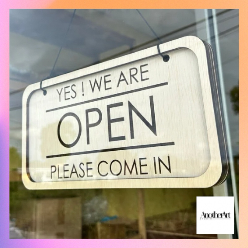 open close shop signage wood engraving premium quality business signage ...