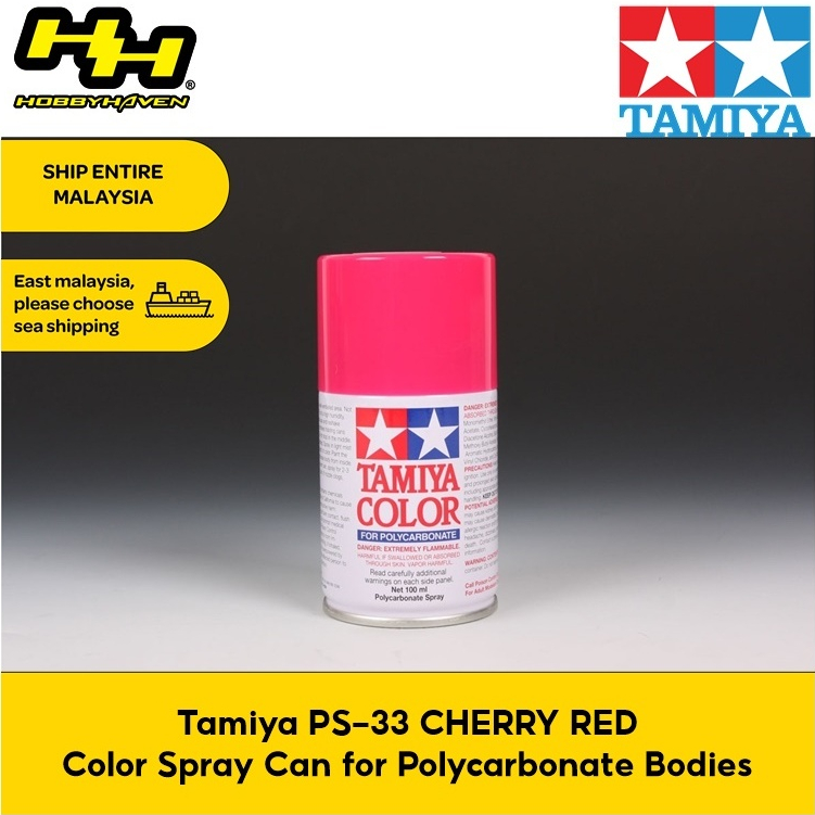 Hobby Haven Tamiya PS-33 CHERRY RED Color Spray Can for Polycarbonate ...