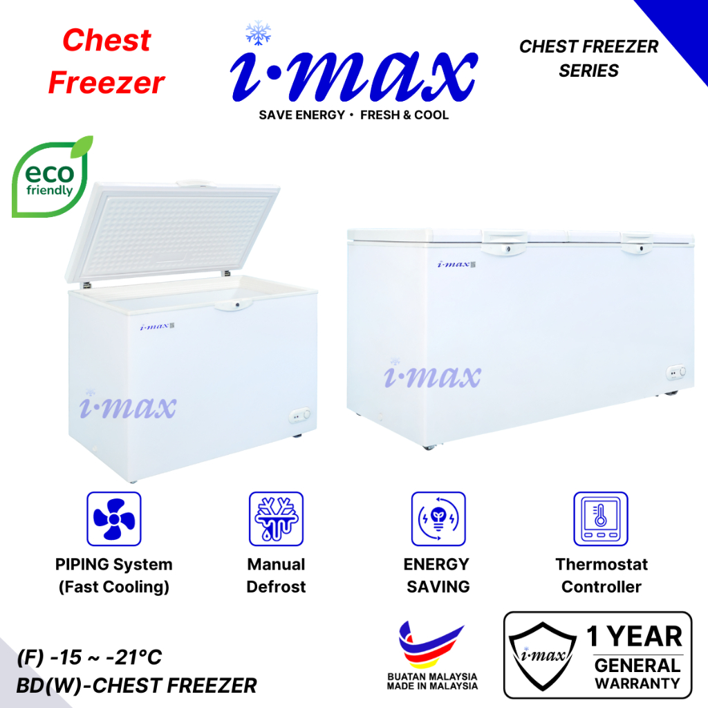 Imax Chest Freezer 327L / 520L | Ice cram | Meat | Frozen Food | Peti ...