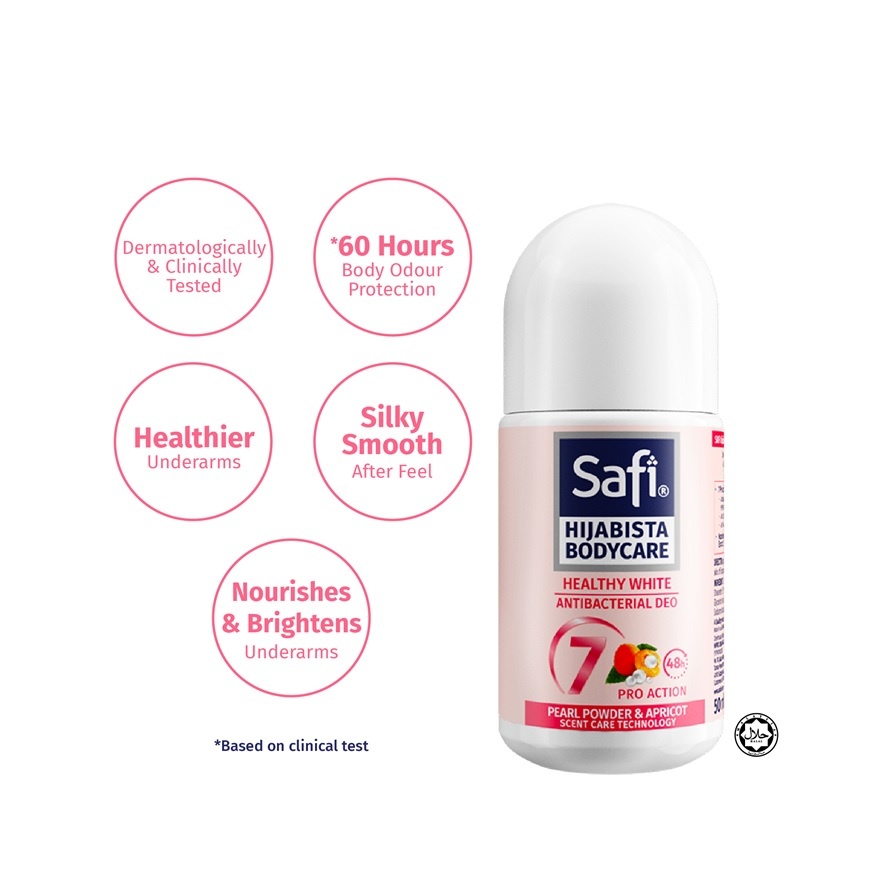 Safi Hijabista Bodycare Antibacterial Deodorant Roll On 50ml (Dry Fresh ...