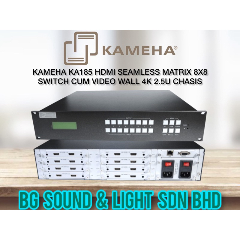 KAMEHA KA185 HDMI SEAMLESS MATRIX 8X8 SWITCH CUM VIDEO WALL 4K 2.5U CHASIS | Shopee Malaysia